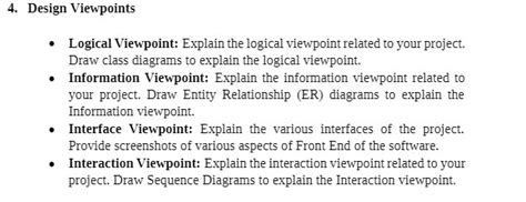 Solved 4 Design Viewpoints Logical Viewpoint Explain The Logical
