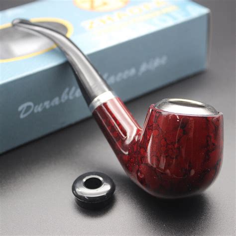 Dark Red Durable Resin Wooden Sense Smoking Pipe Tobacco Cigarettes