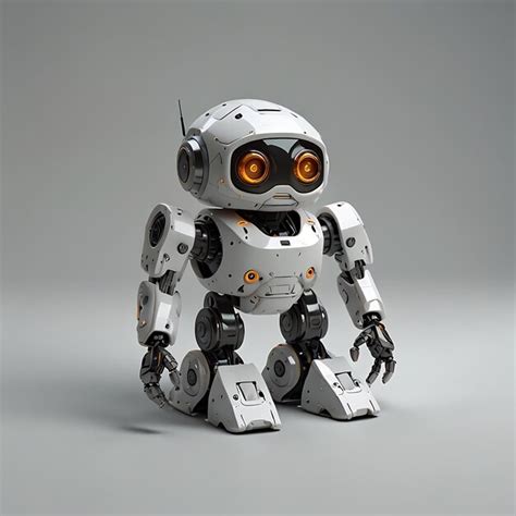 Premium Photo Small Futuristic Robot On A White Background