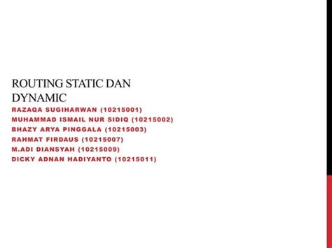 Routing Statis Vs Routing Dinamis Ppt