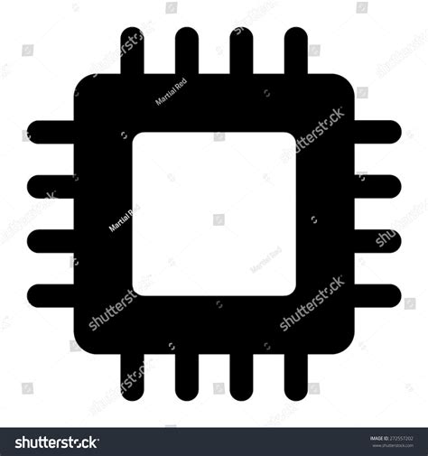 Semiconductor Computer Chip Cpu Flat Icon Stock Vector Royalty Free Shutterstock