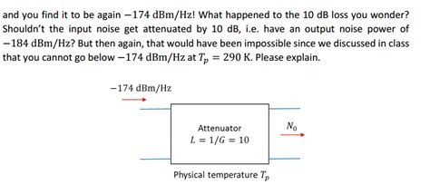 A 10 Db Attenuator At A Physical Temperature Of