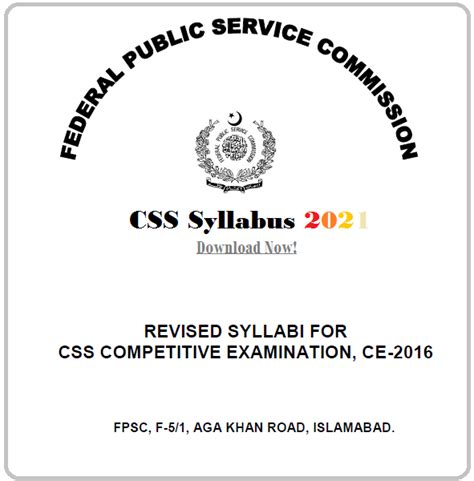 Css Syllabus 2024 Pdf Download Fpsc Css Mcqs