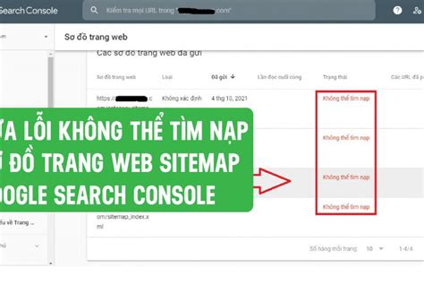 Sửa Lỗi Không Thể Tìm Nạp Sitemap Sở đồ Website Nhanh 1 Phút