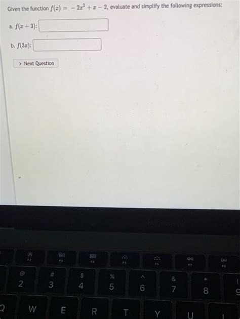 solved given the function f x 2x2 1 2 evaluate and