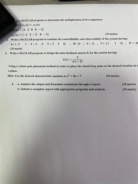 Solved Ite A Matlab Program To Determine The Multiplication