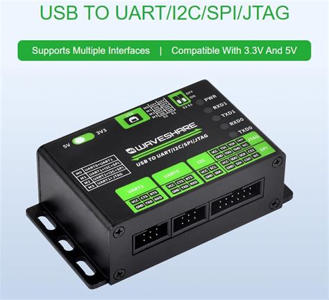Waveshare Multi Functional Usb To Uart I2c Spi Jtag Converter India Ubuy