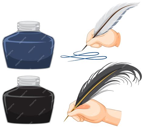검정 잉크 깃털 펜 퀼 무료 벡터