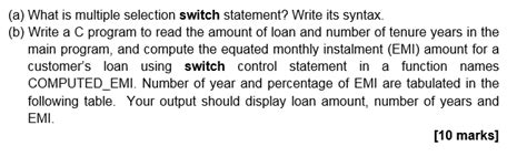 Solved A What Is Multiple Selection Switch Statement