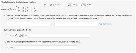solved 1 point consider the initial value problem y 16y