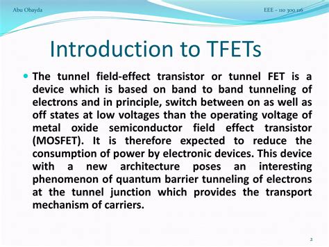 Analytical Modeling Of Tunneling Field Effect Transistor Tfet Pdf