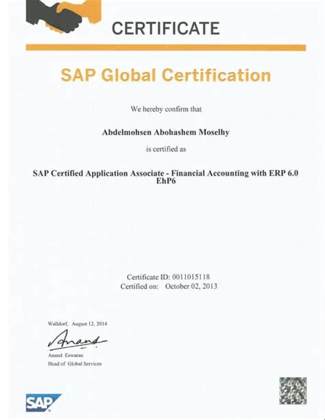 Sap Certificate Pdf