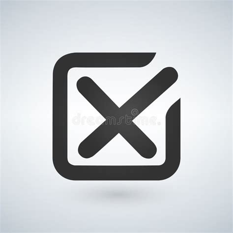 Line Check Mark Or Check Box Cross Icons Flat Style Vector Illustration Isolated On White