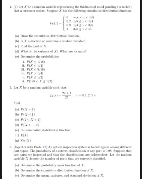 Solved 4 Let X Be A Random Variable Representing The