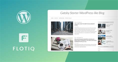 How To Move From Wordpress To Jamstack Using Our Gatsby Wordpress Starter Flotiq Blog