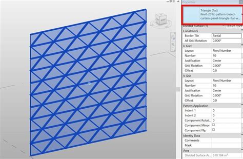 Revit Curtain Panel Pattern Based Triangle Flat Applied To Divided Surface RV Boost