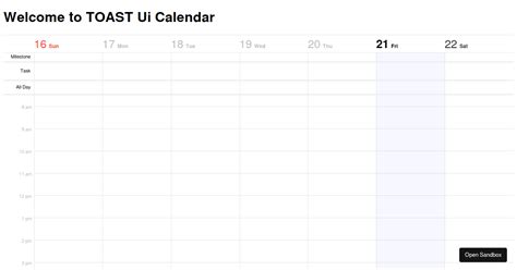 Toast Ui React Calendar Examples CodeSandbox