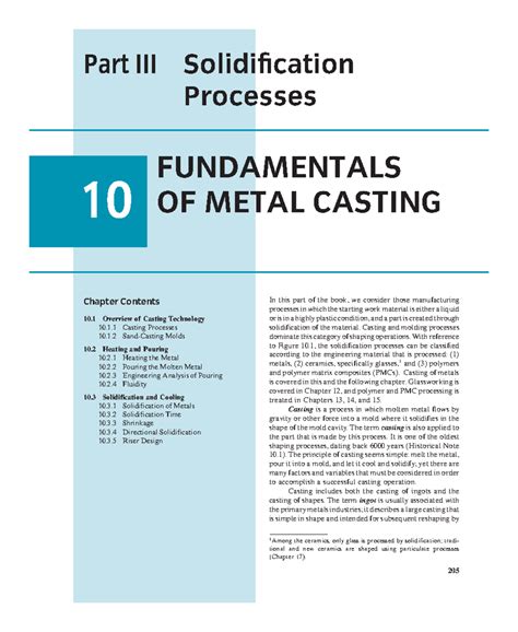 Fundamentals Of Metal Casting Solidification Times And Riser Design