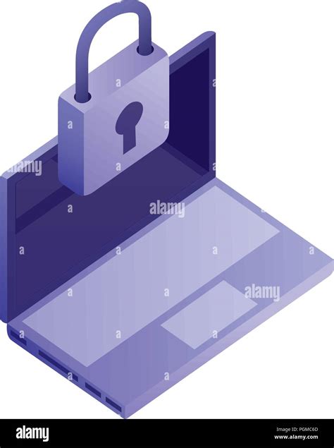 Laptop Computer Padlock Security Network Data Vector Illustration Stock Vector Image And Art Alamy