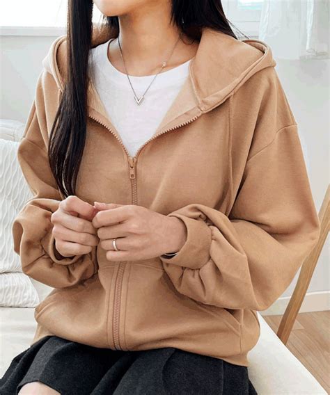 자체제작빠른발송사이즈선택 기모벌룬데이후드집업 에이블리