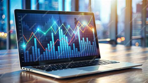 a laptop screen with graphs and graphs showing a graph premium ai generated image
