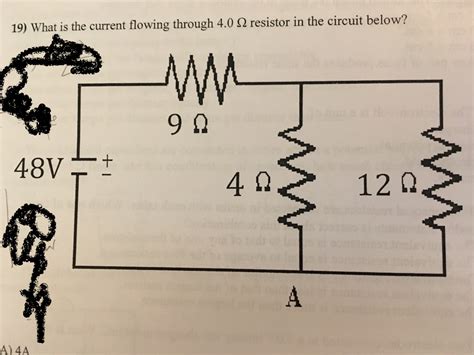 Solved What Is The Current Flowing Through 4 0 Ohm Resistor