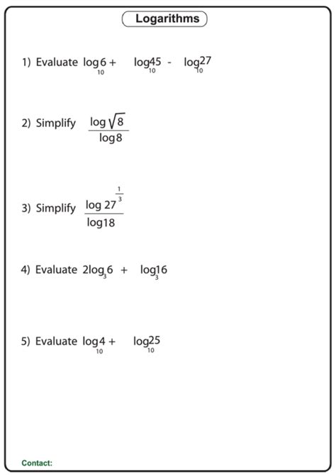 Logarithms Questions And Answers Pdf