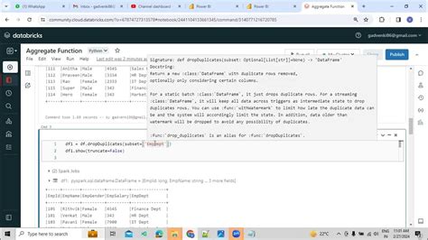 14how To Remove Duplicate Records In Databricks Using Pyspark In Telugu Youtube