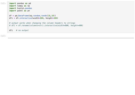 Interactive Dataframe Not Displayed When Column Headers Are Numbers · Issue 924 · Holoviz