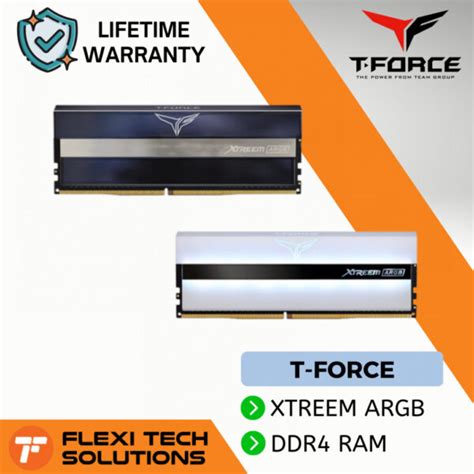 T Force Xtreem Argb 16gb X2 8gb X2 3600mhz Ddr4 Black And White 329j390 0021000 Gaming Ram Flexi