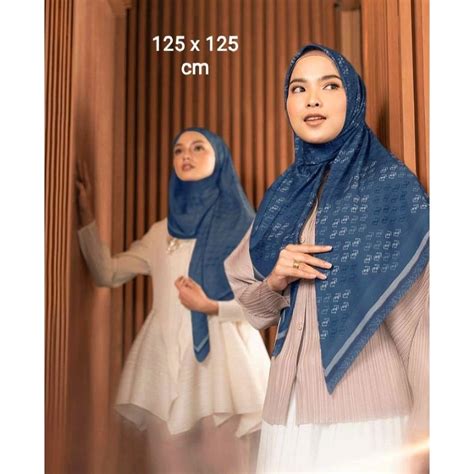 Hijabsyari Murataa Denim Hijab With Motifsrectangular Motifslatest Hijabslaser Cutjumbo