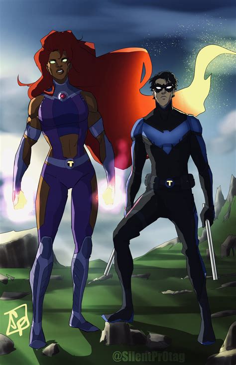 Young Justice Nightwing And Starfire