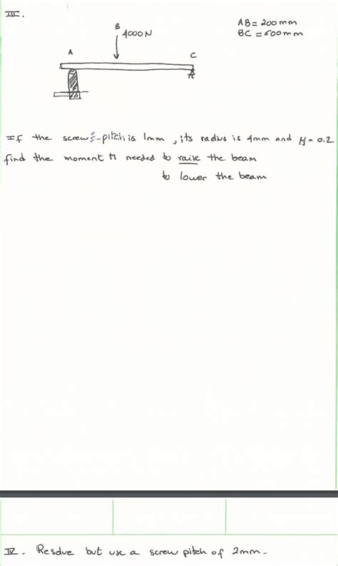 Solved Solve Completely Using A Screw Pitch Of Mm And Chegg Com