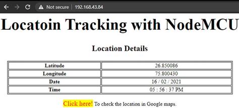 Iot Based Gps Location Tracker Using Nodemcu And Gps Module Save Gps Co Ordinates And View On
