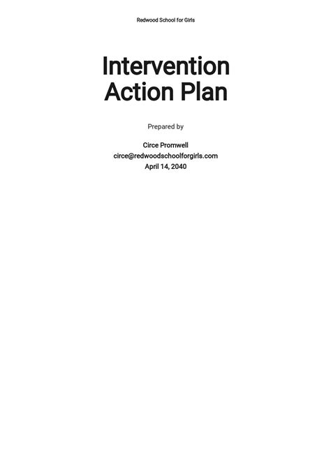 Individual Intervention Plan Template