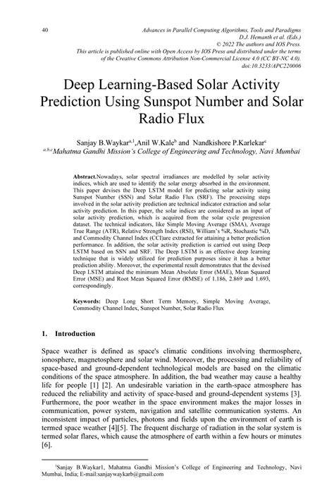 Pdf Deep Learning Based Solar Activity Prediction Using Sunspot Number And Solar Radio Flux