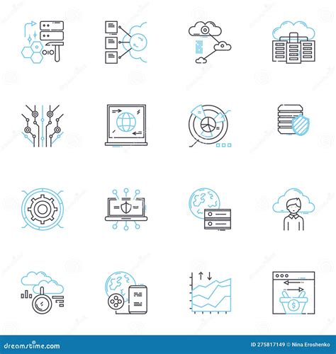 Nerk Security Line Icons Collection Encryption Firewall Cybercrime