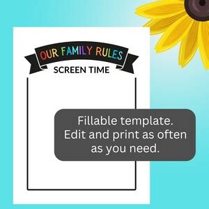 Screen Time Rules Editable Template House Rules For Screens Devices And Phones Technology