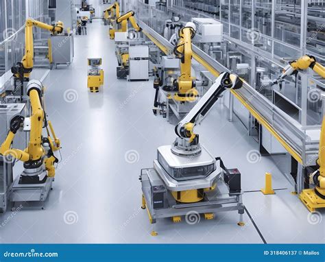The Future Of Manufacturing With Ai Driven Robots Stock Image Image Of Sensors Logistics