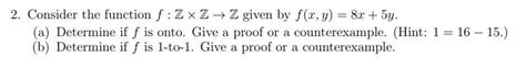 Solved Consider The Function F ZZZ Given By Chegg