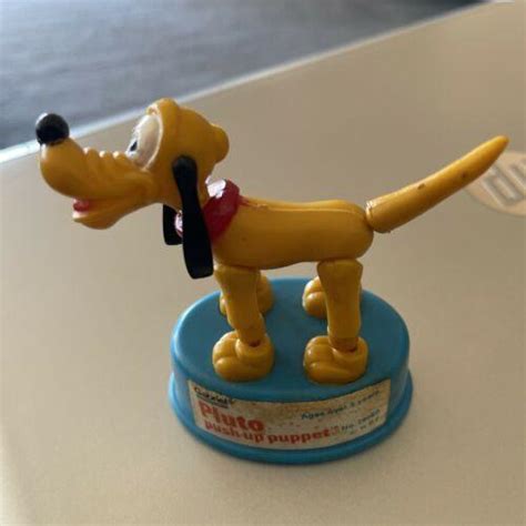 Vintage Disney 1977 Pluto Push Up Puppet Gabriel Works Collapsing Toy