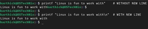Bash Printf コマンドの例を示した説明