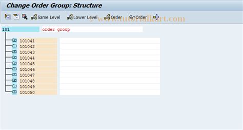 KOH SAP Tcode Change Order Group