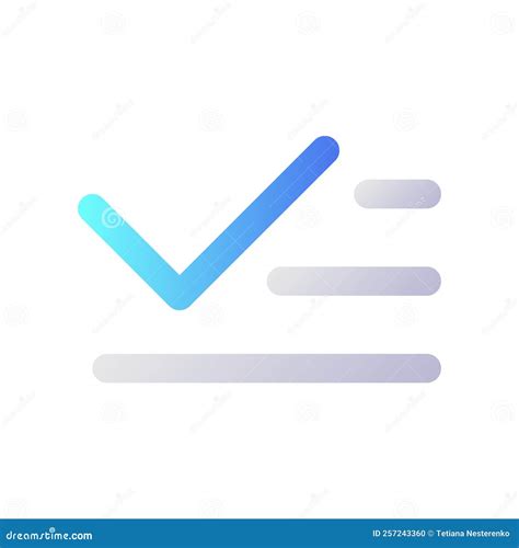 List And Checkmark Pixel Perfect Flat Gradient Two Color Ui Icon Stock Vector Illustration Of