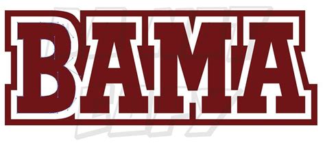 Alabama Bama Football Vinyl Decal Stickers Solid Or With Outline