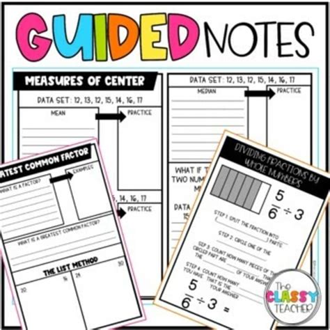 6th Grade Math Notes Bundle By The Classy Teacher Tpt