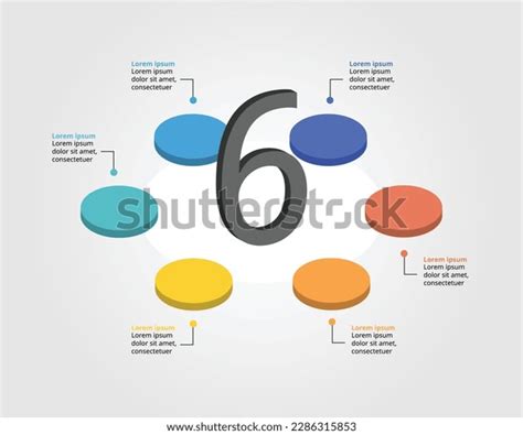 Circle Template Infographic Presentation 6 Element Stock Vector Royalty Free 2286315853