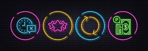 별 시간 및 새로 고침 최소 줄 아이콘 웹 응용 프로그램의 경우 인쇄 네온 레이저 3d 조명 벡터 0명에 대한 스톡 벡터 아트 및 기타 이미지 Istock