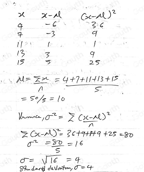 Solved Find The Population Variance And Standard Deviation 4 7 11 13 15 Choose The Correct