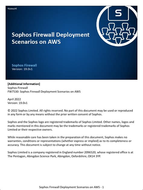 Fw7530 19 0v1 Sophos Firewall Deployment Scenarios On Aws Pdf Virtual Private Network